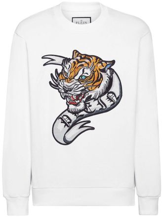Philipp Plein t-shirt en coton &agrave; imprim&eacute; tatouage - Blanc