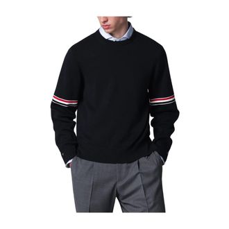Thom Browne Milano Stitch RWB Arm Stripe Pullover - - Knitwear - Herren - Blau - L