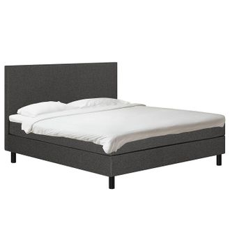 Fredriks home24 Boxbett Joiselle 180 x 200cm Webstoff Grau/Anthrazit Birke