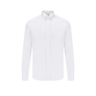 Au Printemps Paris Schmales Hemd aus Baumwollpopeline - Weiß