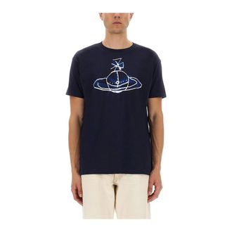 Vivienne Westwood Homme, Tops, Bleu, Taille: L T-shirt classique en coton