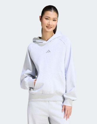 adidas adidas Performance - Adidas Kit - Kapuzenpullover in Hellgrau meliert mit kleinem Logo