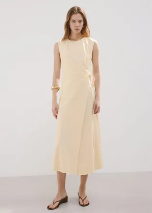 Mango Robe midi nou&eacute;e vanille - Femme - XXS - MANGO