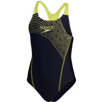 Speedo Kinder Schwimmanzug MEDLEY LOGO MDLT JF NAVY/YELLOW