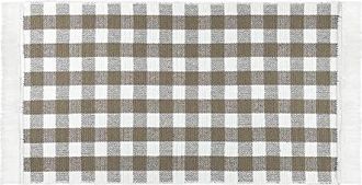 WohnDirect Tapis de Cuisine &agrave; Carreaux 50 x 100 cm Beige pour la Cuisine, Le Couloir, Le Salon - Tapis de Cuisine Lavable en Machine - Tapis en 100% Coton avec F