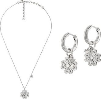 Emporio Armani Femme Collier et Boucles dOreilles en Argent Sterling Argenté, Ensemble