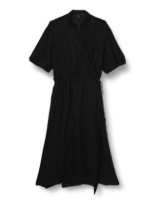 Pinko Damen Macbeth Twill-Kleid aus Viskose mit Fransen Cocktailkleid, Z99_Schwarz Limousine, 30