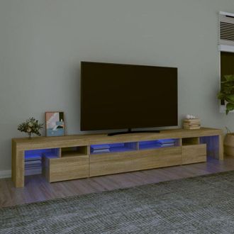 vidaXL Vidaxl - Meuble tv avec lumières led Chêne sonoma 260x36,5x40 cm