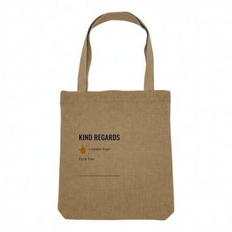 Fabulous Sac Shopping Tote Bag Aspect Lin - Kind Regards Work Office Email Funny Icon - Sac de Courses Toile Epaisse 360g Beige Naturel Cabas Port&eacute; Epaule Soli