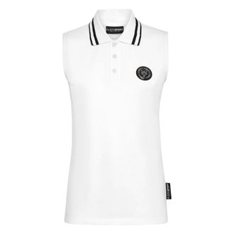Plein Sport Femme, Tops, Blanc, Taille: 44 FR Polo Statement