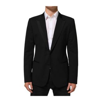 Dolce & Gabbana Homme, Vestes, Noir, Taille: XL Blazer Veste de Costume en Laine &agrave; 2 Boutons