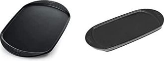 Weber 17509 Grillplatte Keramik groß, schwarz, 49x35 cm, Antihaftoberfäche & 6465 Keramische Grillplatte 40 x 22 cm x 2 cm, für alle Holzkohlegrills ab 47 c