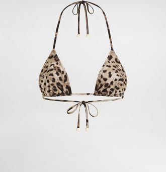 Dolce & Gabbana Triangel-bikinitop Leoprint - Frau Bademode Animalprint Jersey 5