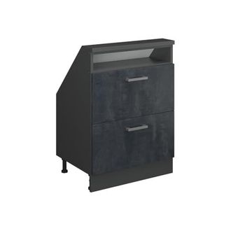 Vicco Meuble de Rangement sous Pente Rion, Noir B&eacute;ton/Anthracite, avec 2 tiroirs