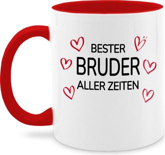 Shirtracer Tasse Tassen 325ml - Bester Bruder aller Zeiten | Geschenke für Bruder Geschenk | Beste Bruder Geschenk | Geburtstagsgeschenk für Bruder - 325 ml - Ro