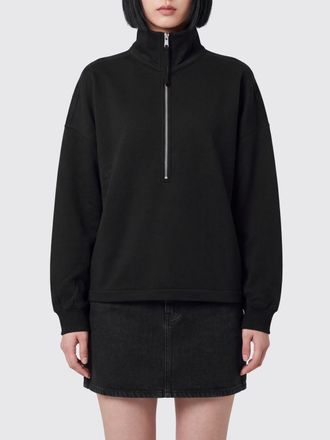 Thom Krom Sweatshirt en m&eacute;lange de coton &agrave; col montant et demi-zip