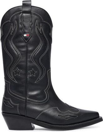 Tommy Jeans Cowboystiefel Archive Cowboy Boot Leather EN0EN03046 Schwarz