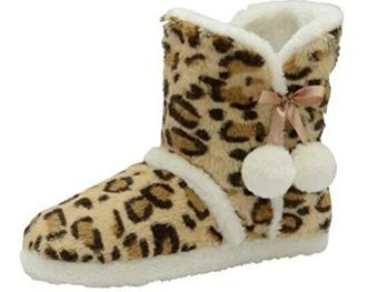 Dunlop Dunlop Chaussons pour femme DLH7814 - Marron - l&eacute;opard, 40/41 EU