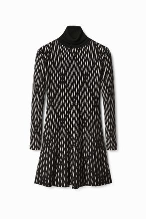 Desigual Womens Kurz&auml;rmeliges Kleid Casual Dress, Black, XS