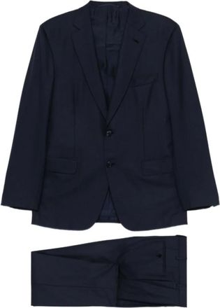 Brioni Homme, Costumes, Bleu, Taille: 2XL Costume &agrave; revers crant&eacute;s