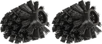 WENKO Ersatzb&uuml;rste f&uuml;r WC-Garnituren, B&uuml;rstenkopf aus Kunststoff mit &Oslash; 8,5 cm Ersatz-Toilettenb&uuml;rste, zum Auswechseln, Schwarz (Packung mit 2)