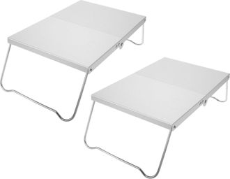 Supvox 2st&uuml;cke Kleiner Tragbarer Schreibtisch Aus Aluminium Zum Zusammenklappen Campingtisch F&uuml;r Picknicks Laptop-Tisch F&uuml;r Strand Bodentisch F&uuml;r Fr&uuml;hst&uuml;ckst