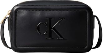 Calvin Klein Damen Umh&auml;ngetasche Bold Camera Bag mit Logo, Schwarz (Black), Einheitsgr&ouml;&szlig;e