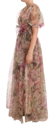 Dolce & Gabbana Floral Print Nylon Maxi Dress - Multicolor