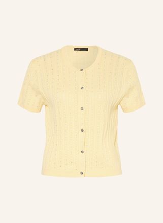 Maje Strickjacke Mit Schmucksteinen gelb
