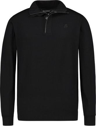 Karl Lagerfeld Herren Pullover schwarz Merinowolle unifarben