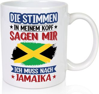 Generic Jamaika | Urlaub | Stimmen in meinem Kopf | Traumland - Tasse Weiss - Kaffeetasse/Geschenk/Familie