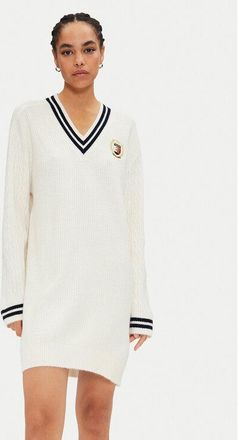 Tommy Jeans Strickkleid DW0DW19810 Écru Relaxed Fit
