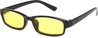 4sold Slim model Correction nuit driving jaune lentilles lunettes de soleil lunettes de soleil écaille füllend entièrement protection unisex (Black)