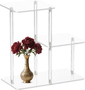 Generic Nachttisch aus Acryl | Seitlicher Nachttisch transparent mit 3 Ebenen - dekoratives transparent f&uuml;r Schlafzimmer, Eingangsbereich, Badezimmer, Flur, A