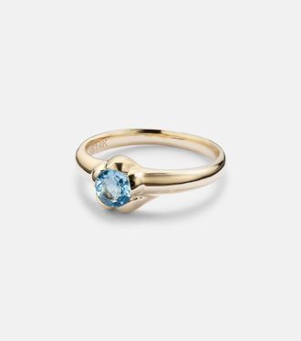 Stone and Strand Bague Morrison en or 14 ct et topaze bleue