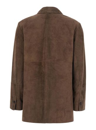 Max Mara Womens Shirt S Brown Tech Fabric Lamb Blouses