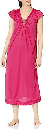 Shadowline Cap Sleeve Long Nightgown Chemise de Nuit, Framboise, 3X Femmes