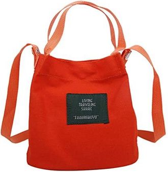 Generic Sac à bandoulière décontracté en toile pour femme, Orange, Taille unique