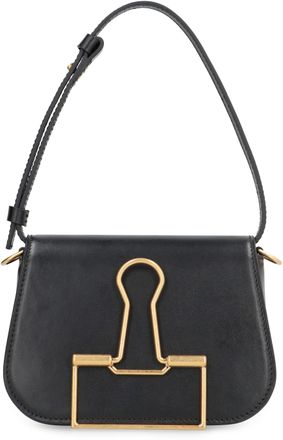 Off-white Womens Skeleton Binder Leather Shoulder Bag Black Calf; Lining: Cotton Handbags Hand