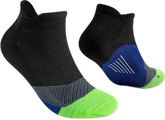 Generico Lot de 3 paires de chaussettes de course rembourr&eacute;es pour marathon, chaussettes de sport antid&eacute;rapantes pour hommes et femmes, Black Grey, Large