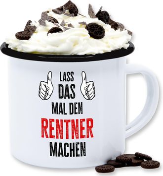 Shirtracer Emaille Tasse Blechtasse - Tassen - Lass das mal den Rentner machen I Geschenk Renteneintritt I Abschiedsgeschenk Pension I Rente I Ruhestand - 300 ml