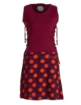vishes Minikleid Damen Sommerkleid armlos-es Blumen-Kleid Tunika-Kleid T-Shirtkleid Boho, Goa, Guru Style