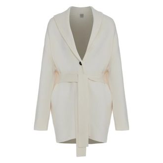 Toteme Femme, Pulls, Blanc, Taille: 36 FR Shawl-lapel Robe Cardigan