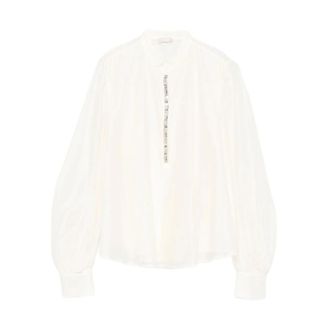 Liu Jo Femme, Blouses et Chemises, Blanc, Taille: 38 FR Blouse avec broderie de bijoux