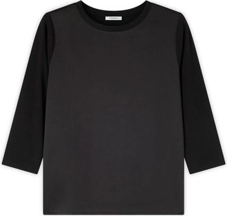 Motivi Zweifarbiges T-Shirt mit Dreiviertel&auml;rmeln - - Tops - Damen - Schwarzk - M