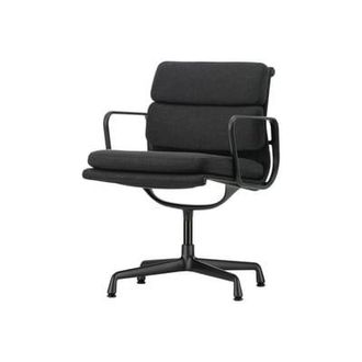Vitra Fauteuil rembourré Soft Pad - Noir - Aluminium injecté - Designer Charles & Ray Eames
