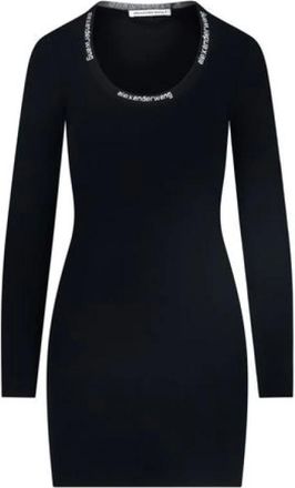 Alexander Wang Femme, Robes, Noir, Taille: 36 FR Jacquard Logo Dress