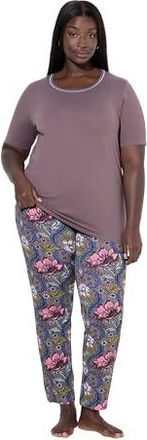 Ulla Popken Pyjama, Floral Art, Terre, 54-56 Femmes