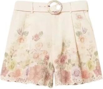 Twinset Femme, Shorts, Multicolore, Taille: 36 FR Shorts en lin imprim&eacute;
