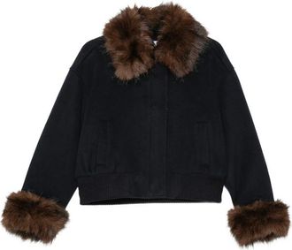Self Portrait Faux-fur Trim Bomber Jacket